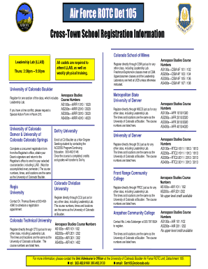 Fillable Online colorado Air Force ROTC Det 105 - bUniversityb of Colorado Boulder Fax Email ...