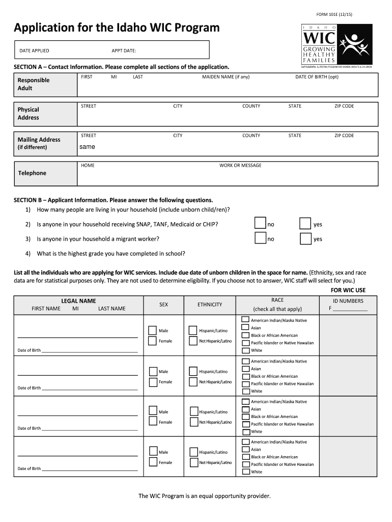 Fillable Online FORM101E(12/15) Fax Email Print - pdfFiller