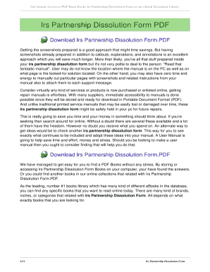 Fillable Online newsobzor Irs Partnership Dissolution Form ...