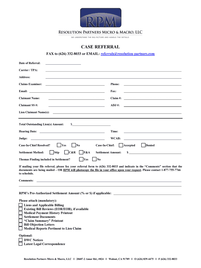 Fillable Online RPM-Case-Referral-Form-new Fax Email Print - pdfFiller