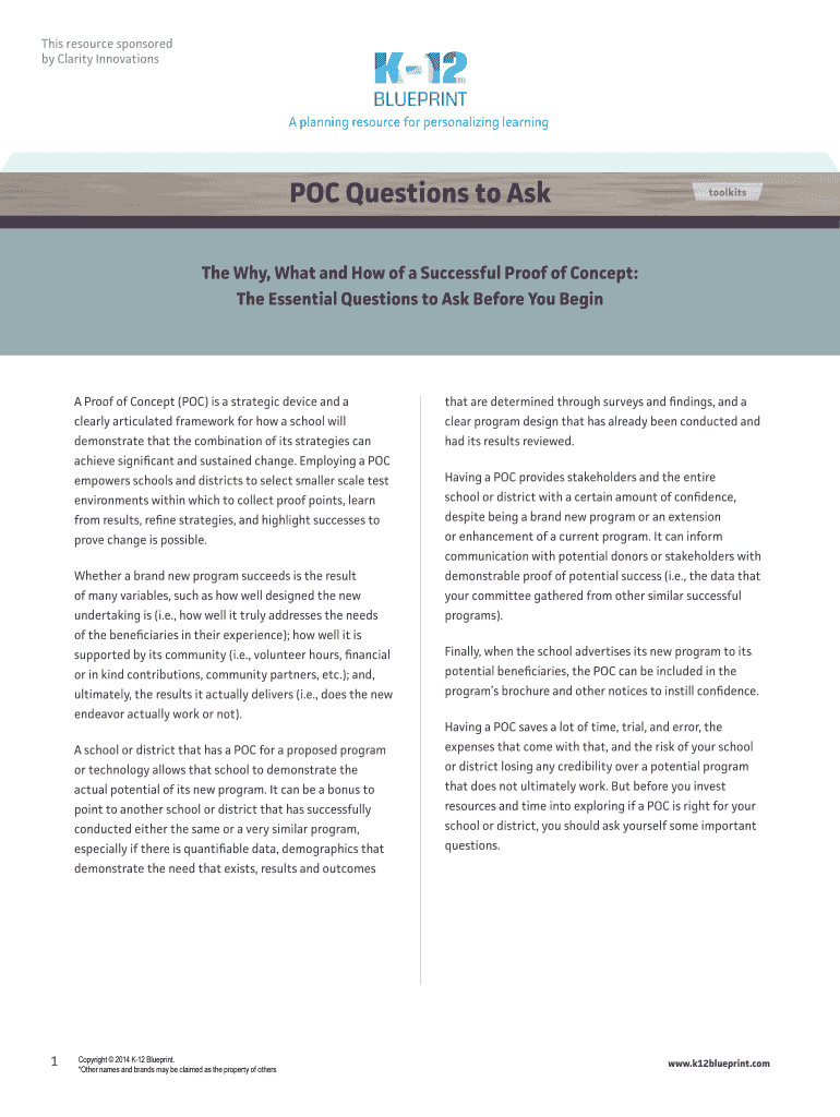 Fillable Online POC Questions to Ask Fax Email Print - pdfFiller