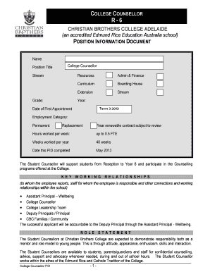 Fillable Online cbc sa edu CHRISTIAN BROTHERS COLLEGE ADELAIDE an ...
