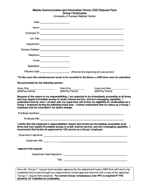 Fillable Online kumc Mobile Communication and Information Device (CID ...