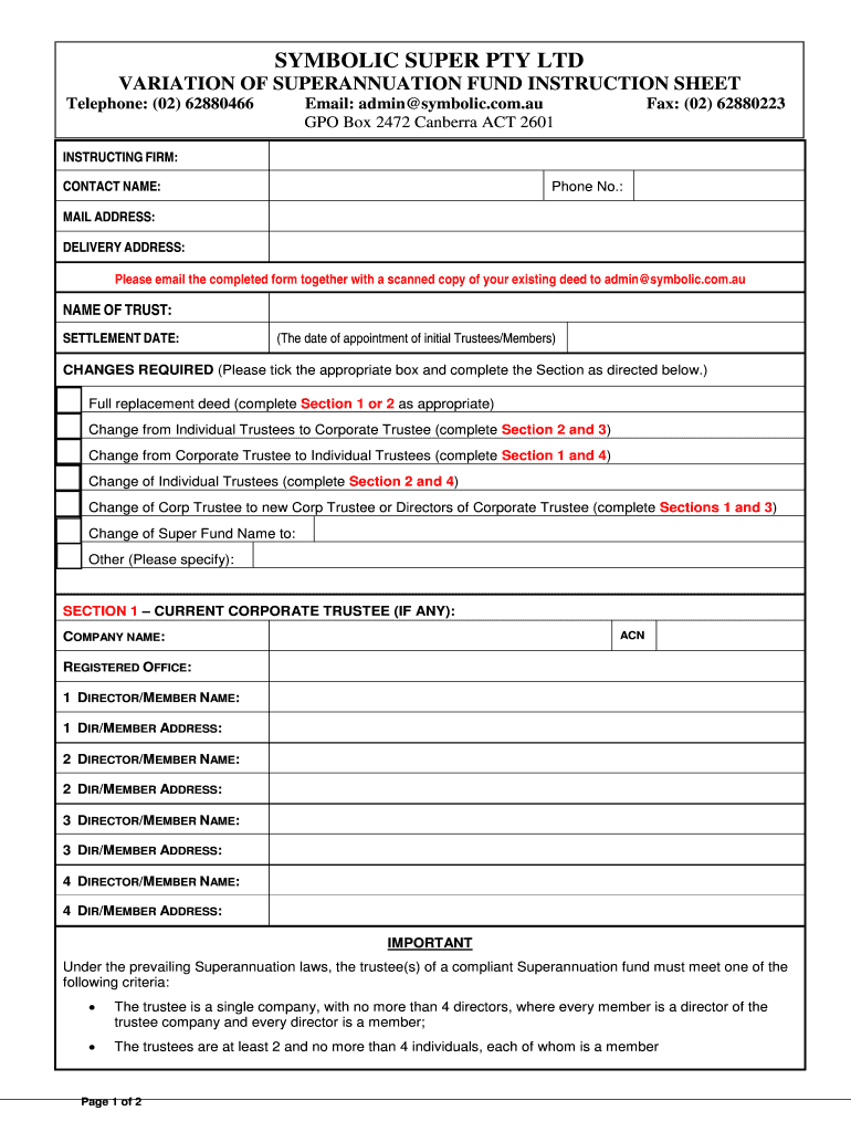 Fillable Online Super-Deed-Amendment-Form-1pdf Fax Email Print - pdfFiller
