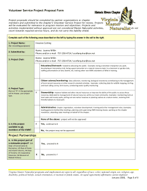 Fillable Online Volunteer Service Project Proposal Form ...