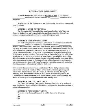 Fillable Online Contractor AGREEMENTdoc Fax Email Print - pdfFiller