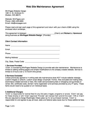 Fillable Online Website Maintenance Agreementpdf Fax Email Print ...