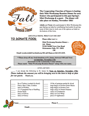 Fillable Online MWCMP Food Donations Form Fax Email Print - pdfFiller