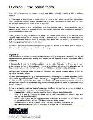 Fillable Online Divorce the basic facts Fax Email Print - pdfFiller