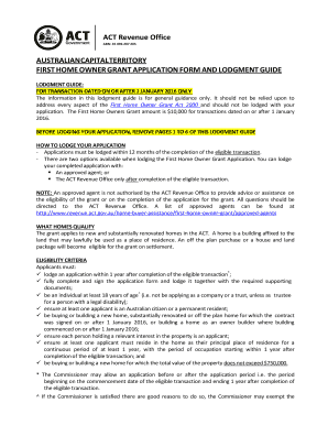 Fillable Online First Home Owner Grant application form and lodgment ...