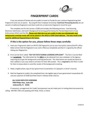 Fillable Online Clear Employee Screening Fingerprint Instructions ...