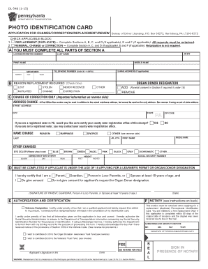 Fillable Online DL54B (115) PHOTO IDENTIFICATION CARD APPLICATION FOR ...