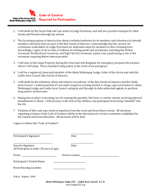 Fillable Online lodge232 Form 1004 - Code of Conductpdf - lodge232 Fax ...