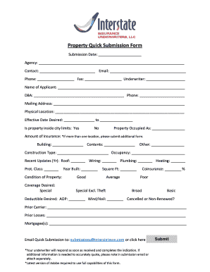 Fillable Online Property Quick Submission Form ...