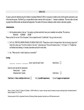 Fillable Online MINI-COG Fax Email Print - pdfFiller