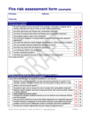 Fillable Online Fire risk assessment form example - bsavacom Fax Email ...