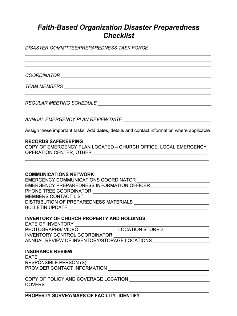 Fillable Online elcaalaska Faith-Based Organization Disaster ...