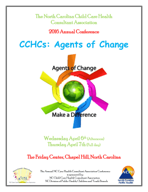 Fillable Online healthychildcarenc CCHCs Agents of Change ...