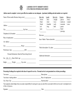 Fillable Online LARIMER COUNTY SHERIFFS OFFICE Fax Email Print - pdfFiller