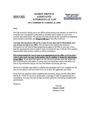 Fillable Online Please Bring The Following INFORMATION With You To Your ...