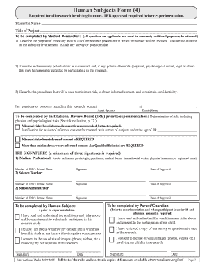 Fillable Online Human Subjects Form Form 4 - Science Centre Singapore ...