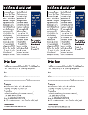 Fillable Online socialworkfuture Order bformb In bdefenceb of social ...