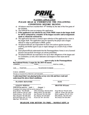 Fillable Online prhl Prhl application Form 2015-16doc - prhl Fax Email ...