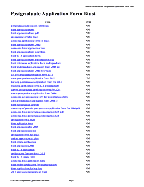 Fillable Online Postgraduate Application Form Biust - Fax Email Print ...