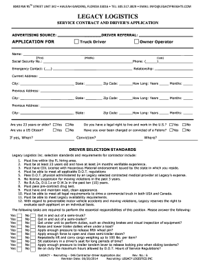 Fillable Online DRIVER APPLICATIONdocx Fax Email Print - pdfFiller