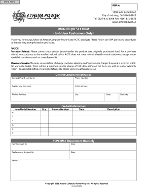 Fillable Online athenapower Rma-enduser-request-formpdf Fax Email Print ...