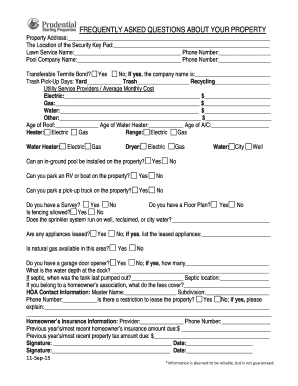 Fillable Online FREQUENTLY ASKED QUESTIONS ABOUT YOUR PROPERTY Fax ...