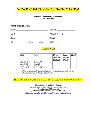 Fillable Online Prieum Diesel Order FORM Fax Email Print - pdfFiller