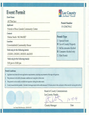 Fillable Online Event Permit - Lee County Fax Email Print - pdfFiller