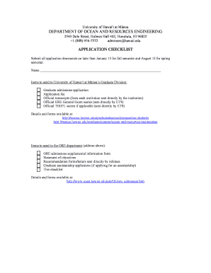 Fillable Online ore hawaii ORE application checklistdoc Fax Email Print ...