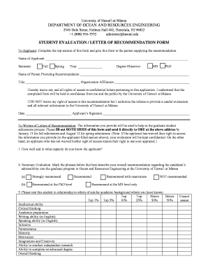Fillable Online ore hawaii OREevaluation.doc Fax Email Print - pdfFiller