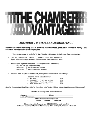 Fillable Online chamber advantage letter Fax Email Print - pdfFiller
