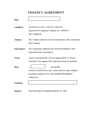 Fillable Online harvardcourt co Tenancy AGREEMENT 5 - MSdoc Fax Email ...