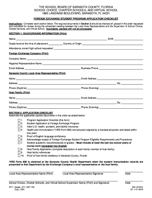 Fillable Online 022-16-SCC Foreign Exchange Student Program Application ...
