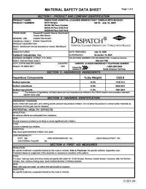 Fillable Online Caltech Dispatch Hospital Cleaner Disinfectant Towels ...