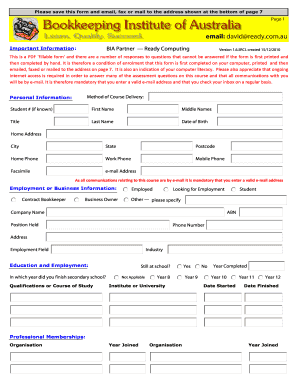 Fillable Online Bia Enrolment Form v1-6-5RCL 15-12-2010pdf Fax Email ...