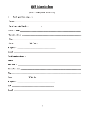 Fillable Online QDRO Information Form Fax Email Print - pdfFiller