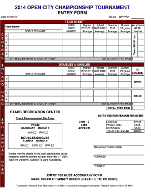 Fillable Online 2014 Entry FORM Open WEB-1xls Fax Email Print - pdfFiller
