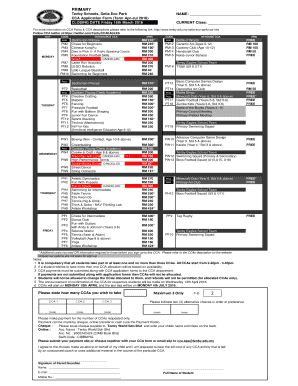 Fillable Online tenby edu CCA Application Form (Term AprJul 2016 ...