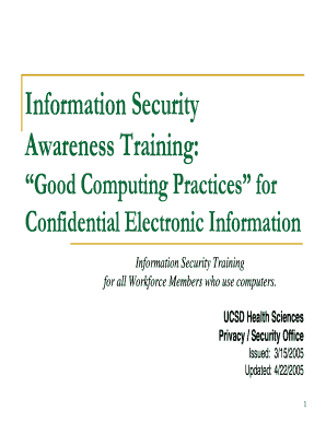 Fillable Online Information Security Awareness Training Fax Email Print ...