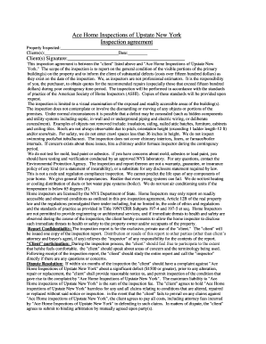 Fillable Online Ace Home Inspections of Upstate New York Fax Email ...