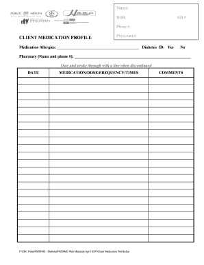 Fillable Online Client Medication Profiledoc Fax Email Print - pdfFiller