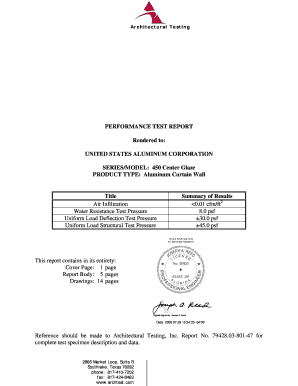 Fillable Online STRUCTURAL TEST REPORT - CRL-ARCH Fax Email Print ...