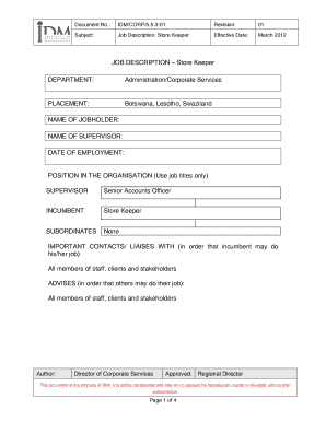 Fillable Online VACANCY DECLARATION FORM Fax Email Print - pdfFiller