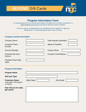 Fillable Online Program Information Form - ngc-groupcom Fax Email Print ...