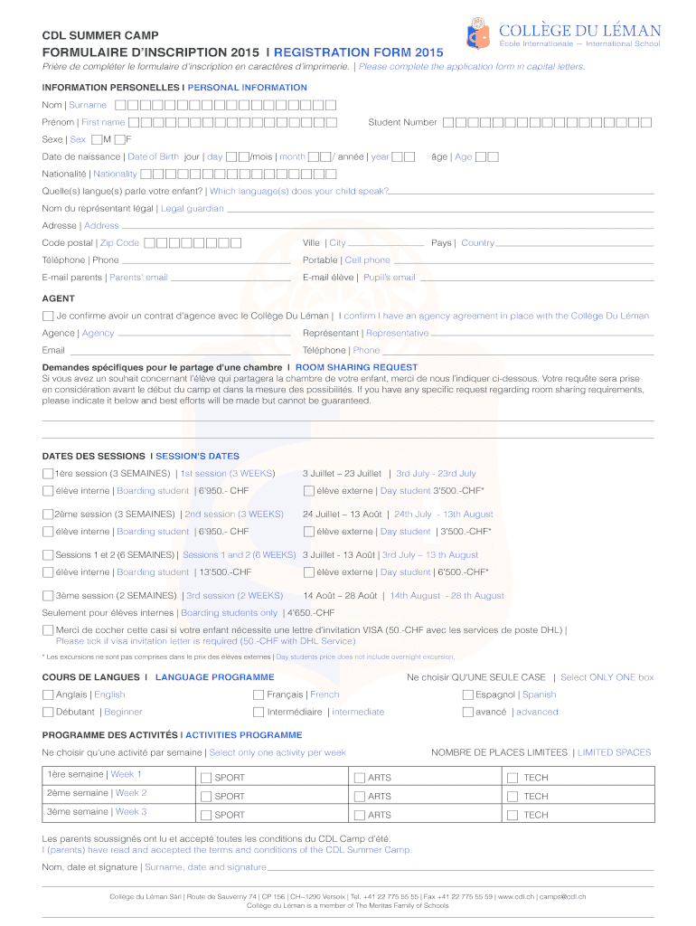 Fillable Online CDL SUMMER CAMP 250851653721 5675721250 Fax Email Print - pdfFiller